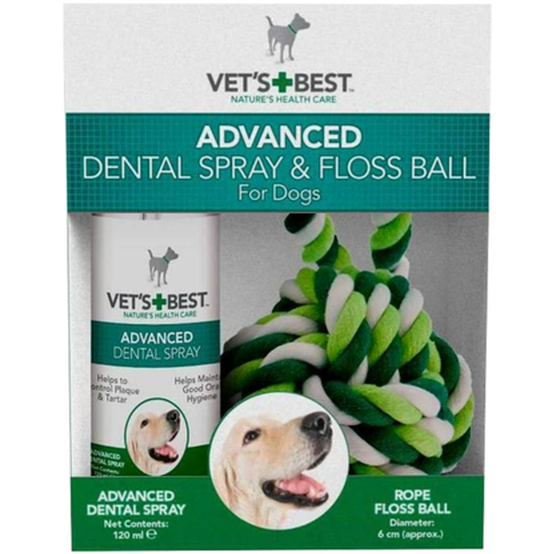 Vet's Best Advanced Dental Spray + Floss Ball 120 ml | Dyrekassen