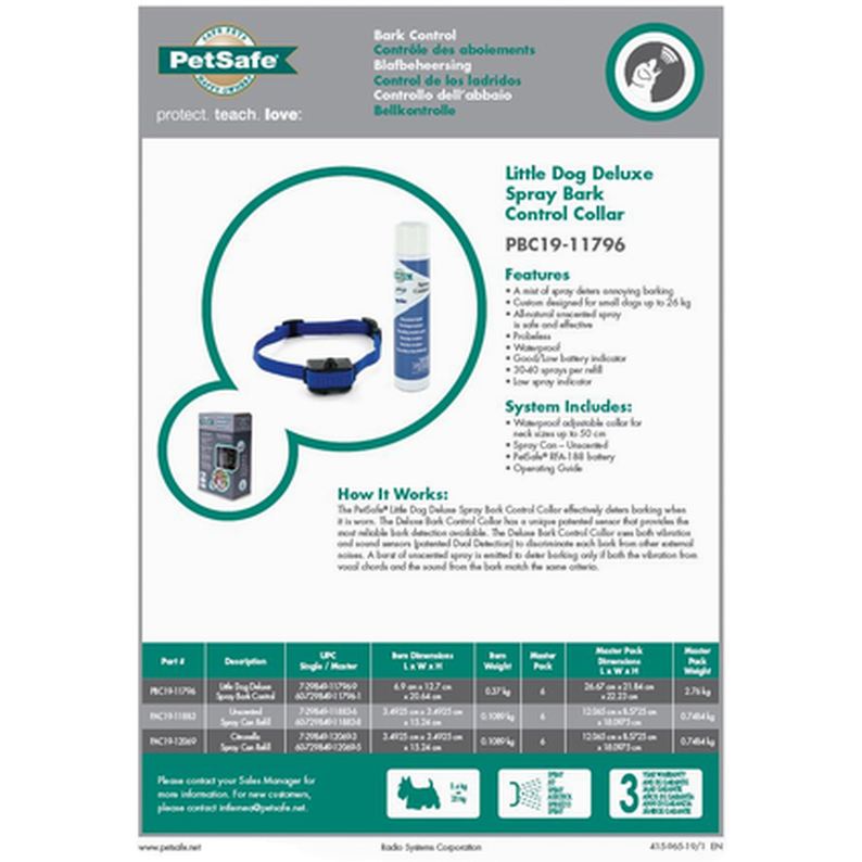 Petsafe Anti-Bark Sprayhalsbånd Deluxe for små hunder - Anti-Skull ...