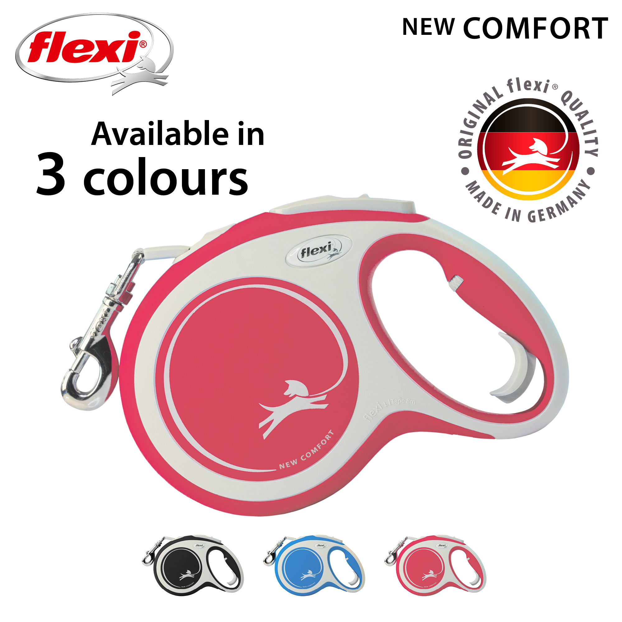 Flexi Rullebånd New Comfort Tape Red | Dyrekassen