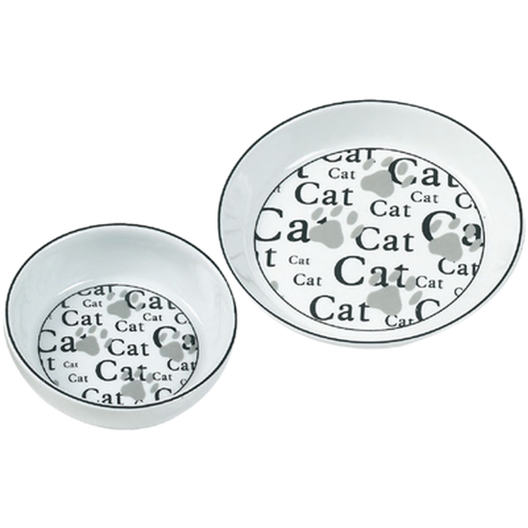 Karlie Cat & Tass katteskål hvit/grå16 x 3 cm | Dyrekassen