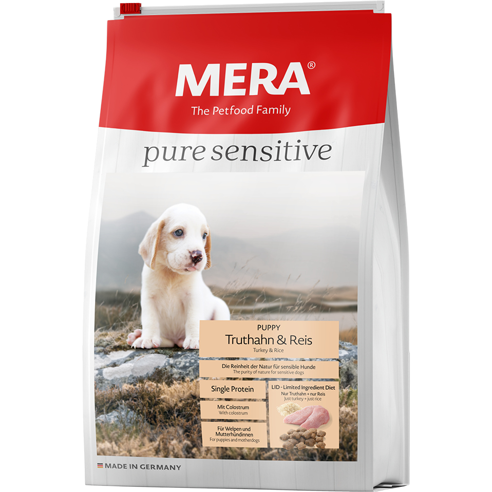 Mera Petfood Pure Sensitive Puppy Kalkon & Ris | Dyrekassen